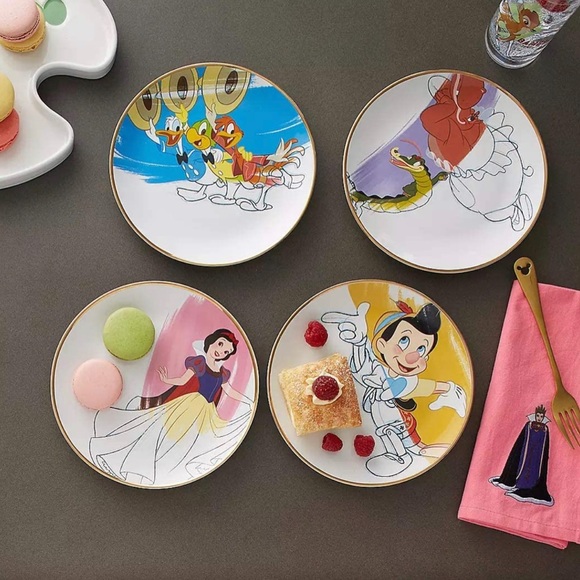 Disney | Dining | Disney Ink Paint Collection Ceramic Plates Set | Poshmark